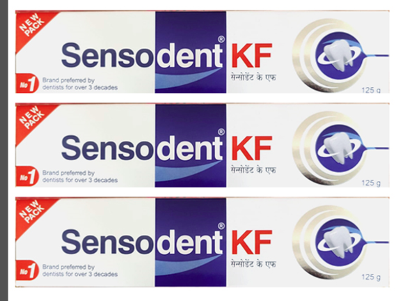 Sensodent KF Medicated Foaming Dental Gel 125gm Pack of 3