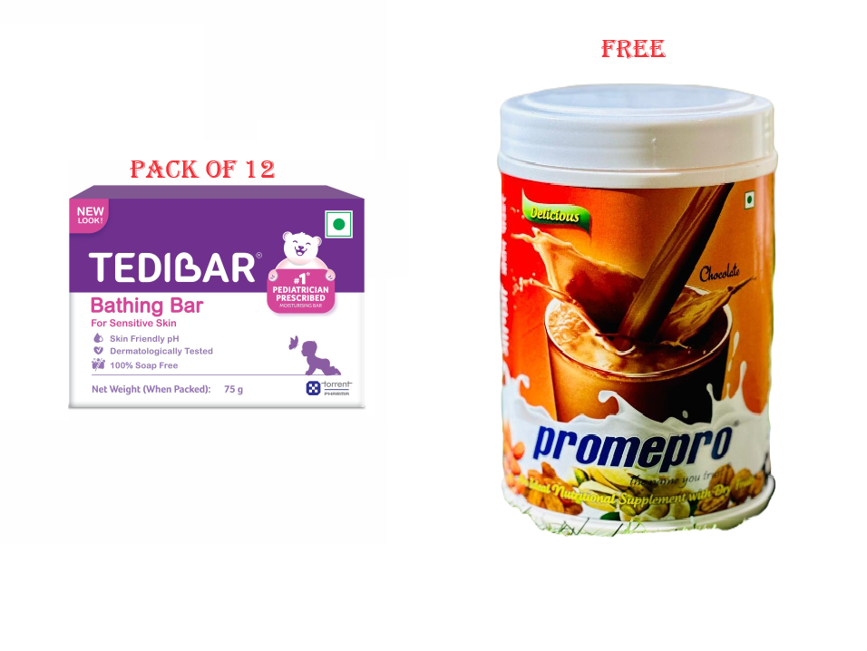 Buy Tedibar Bathing Bar 75 Gm Pack of 12 Online - HealthurWealth