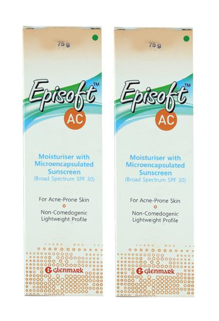 Buy Episoft AC moisturiser with microencapsulated sunscreen spf 30 75gm ...